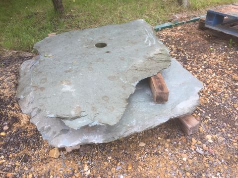 2 x Large slate slabs for pond waterfall / water feature / landscaping ...
