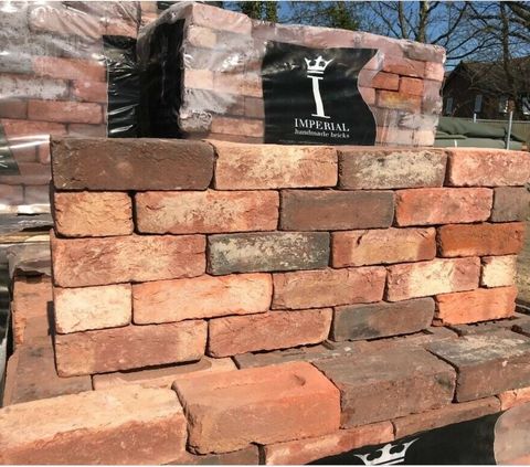 X500 65MM RECLAMATION TUMBLED RED STOCK BRICKS - LARGE STOCK | Enviromate