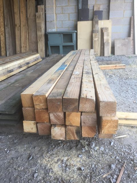 3 & half inch x 3 & half inch timber 12ft lengths just £10 per length ...